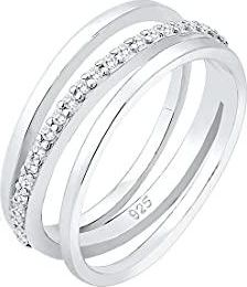 Elli PREMIUM - Anneaux Multiples Bagues Anniversaire de Mariage Empilées Femme - Argent - 0602392318_58