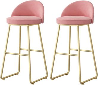 Generic Modernes Barhocker-Set, 2er-Set, Tresenhocker, Barhocker mit niedriger R&uuml;ckenlehne und Fu&szlig;st&uuml;tze, bequemer Esszimmerstuhl