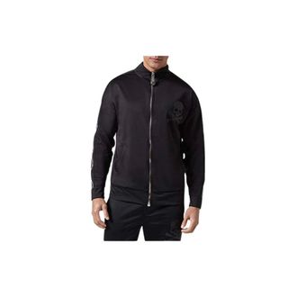Philipp Plein Homme, Sport, Noir, Taille: M SweaT-shirt noir zipp&eacute; et poches