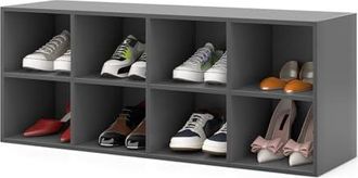 Giantex Banc 2 en 1 avec 8 compartiments | porte-chaussures avec structure résistante (230 kg) | antidérapant + design moderne | pour entrée, couloir et maiso