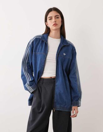 adidas Originals Firebird Adilenium - Veste de surv&ecirc;tement en jean - Bleu jean