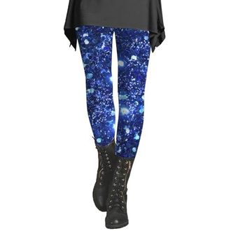 Generic Legging de sport &agrave; paillettes pour femme avec pantalon d&eacute;contract&eacute; doux et fin pour femme, bleu, 3XL