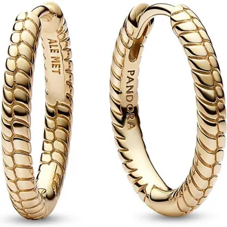 Pandora Moments Kleine Charm-Ohrringe aus Sterling Silber mit vergoldeter Metalllegierung, Kompatibel mit PANDORA Moments, Höhe: 17,2mm, 262728C00