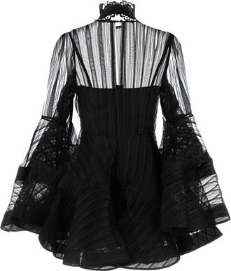 Zimmermann Womens Black Organdy Valiant Mini Dress Abiti