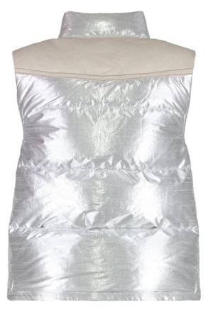 Moncler Womens Moncler Pinchot Padded Bodywarmer Silver Polyester Waistcoats & Gilets