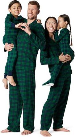 Amazon Essentials Ensembles de Pyjamas de Noël Assortis pour la Famille Femme, Vert Émeraude Foncé Bleu Marine Écossais, XXL