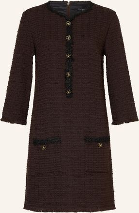 Ana Alcazar Boucl&eacute;-Kleid Mit 3/4-Arm Und Schmucksteinen braun