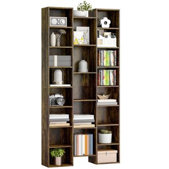 HOMCOM 21-W&uuml;rfel B&uuml;cherregal, Modernes W&uuml;rfel-B&uuml;cherregal mit 10 verstellbaren Fachb&ouml;den, Freistehendes multifunktionales Regal f&uuml;r Wohnzimmer, Home Office, 