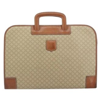 Celine Sac &agrave; main vintage Macadam Pre-owned - Femme - Pre-owned - Beige - Taille: ONE Size