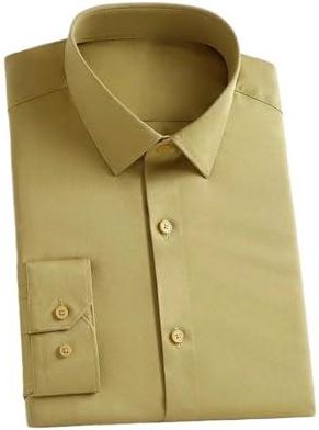 Generic Chemises fines et &eacute;lastiques &agrave; manches longues pour homme, coupe ajust&eacute;e, haut de bureau souple, 7668-32, XXL