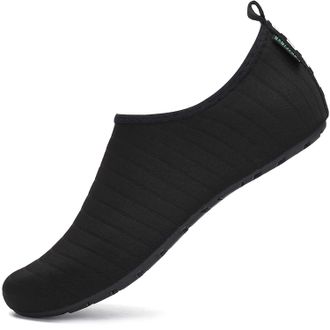 Saguaro Badeschuhe Wasserschuhe Neoprenschuhe Damen Herren Schwimmschuhe Damen Strandschuhe Surfschuhe Aquaschuhe Barfuß Schuhe, Schwarz 46/47