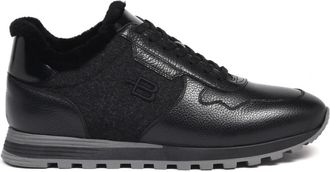 Baldinini Baskets en cuir foulonn&eacute; et tissu - Homme - Chaussures - Noir - Taille: 39 EU