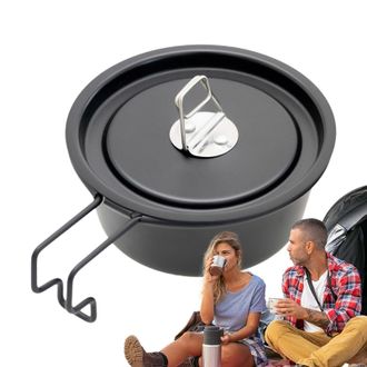 Generico Leichter Mehrzweck-Staubbehälter für Reisen, Camping, Outdoor, Wanderschüssel, Campingbecher, 350 ml, mit Griff, Aluminium, 350 ml, leicht, multifunkt