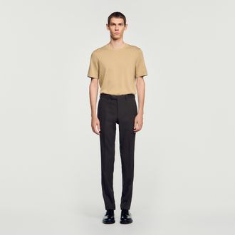 Sandro Pantalon de costume en laine