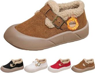 Generic Bottes dhiver chaudes doublées de polaire pour femme, intérieur en peluche, antidérapantes, pour le travail et la maison, kaki, 39.5 EU