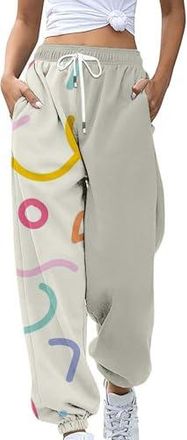 Generic Pantalon de Jogging pour Femme Pantalon Imprimé de Jolis Motifs Taille Haute Pantalon de Sport Pantalon Confortable avec Poches Pantalon Detente Femme