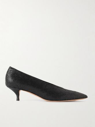 Emme Parsons Veneto Pumps Aus Leder Mit Pailletten - Schwarz