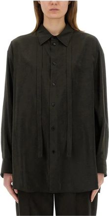 Christophe Lemaire Femme, Blouses et Chemises, Brun, Taille: 40 FR Chemise Longue Avec Ceinture