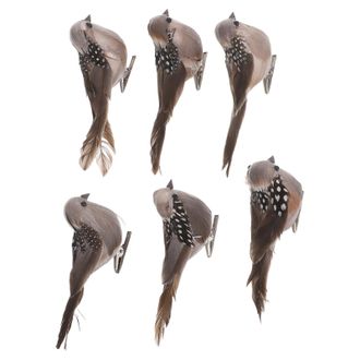 Angoily K&uuml;nstliche Spatzen aus Schaumstoff 6 St&uuml;ck mit Clips Wetterfeste Vogelornamente f&uuml;r Garten Weihnachtsbaum und Kr&auml;nze zur Fr&uuml;hjahrsdekoration