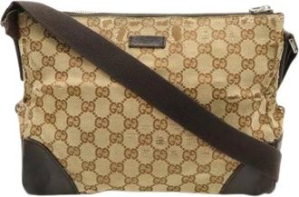 Gucci unisex, Pre-owned, Brun, Taille: ONE Size Sac bandouli&egrave;re vintage en toile Pre-owned