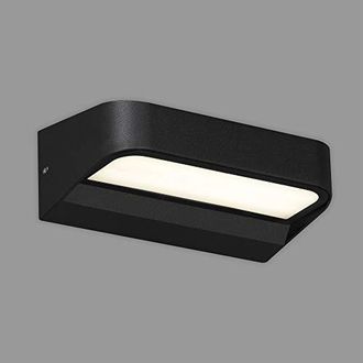 Briloner Leuchten - LED Au&szlig;enleuchte, Au&szlig;enlampe, Au&szlig;enwandlampe, IP44, 8 Watt, 900Lumen, 4.000 Kelvin, Schwarz, 142x83x52mm (LxBxH), 3036-015
