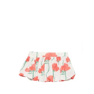 Kenzo Floral Gathered Skirt - White