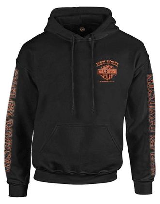 Harley-Davidson Harley-Davidson Mens Eagle Piston Long Sleeve Pullover Hoodie, Black 30299949