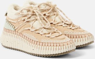 Chloé Chloé Sneakers Nama aus Veloursleder mit Shearling