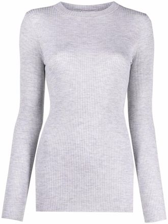 Brunello Cucinelli Pullover aus geripptem Strick - Grau