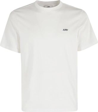 Autry Homme, Tops, Blanc, Taille: XL Embroidered Logo Tee