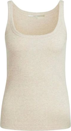 YaYa Yaya - D&eacute;bardeur en coton- effet tricot&eacute; - Femme - Tops - Gris - Taille: 34 FR