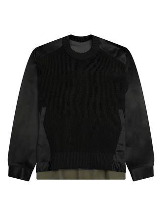 sacai sweat à design superposé - Noir
