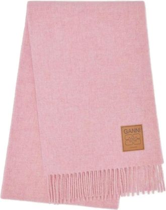 Ganni Femme, Accessoires, Rose, Taille: ONE Size Wool Scarf