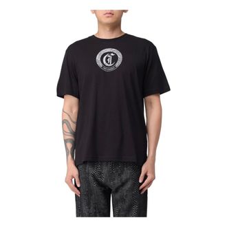 Roberto Cavalli Homme, Tops, Noir, Taille: M Logo T-Shirt