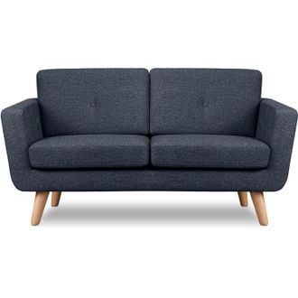 Konsimo Klassische Sofa mit Armlehnen tagio ii, Blau, Stoff, Scandinavian, 153x80x84cm - Konsimo