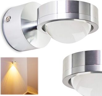 HOFSTEIN LED Wandlampe Harare, moderne Wandleuchte in Chrom mit warmwei&szlig;em Farbfilter, Wandstrahler mit Lichteffekt, 1-flammig, 1 x 3 Watt, 300 Lumen, 3000 Kel