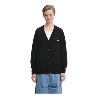 Fiorucci Angel Patch Merino Wolle Cardigan - - Knitwear - Damen - Schwarzk - XS