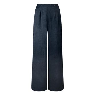 Bomboogie Leinen Palazzo Hose - - Trousers - Damen - Blau - XL