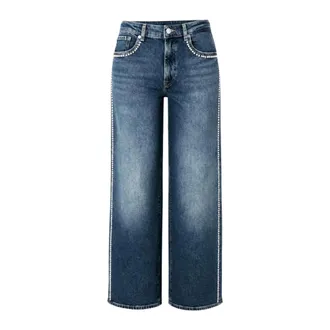 7 For All Mankind Femme, Jeans, Bleu, Taille: W26 Jean large orn&eacute; de clous