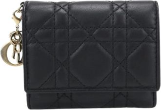 Dior Portefeuille vintage pr&eacute;-poss&eacute;d&eacute; &agrave; trois volets - Femme - Pre-owned - Noir - Taille: ONE Size