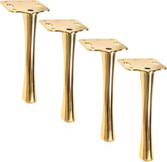 Generic 15, 17, 19 cm Robuste M&ouml;belf&uuml;&szlig;e Aus Metall, Schrankf&uuml;sse Goldfarbene Ersatz-Nivellierf&uuml;&szlig;e F&uuml;r Hocker, St&uuml;hle Und Ottomane, Mit Rutschfesten Gummif&uuml;&szlig;en