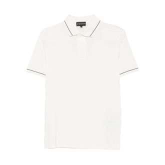 Emporio Armani Logo Baumwoll-Polohemd - - Tops - Herren - Wei&szlig; - L