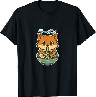Hello Kitty Ramen Fuchs Illustration Kawaii Japanische Manga Anime T-Shirt