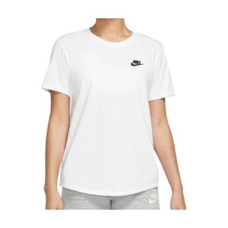 Nike Bedrucktes Kurzarm-Rundhals-T-Shirt - - Sport - Damen - Wei&szlig; - L
