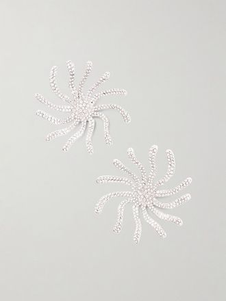 Cult Gaia Nis Silberfarbene Ohrringe Mit Kristallen