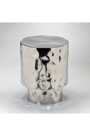 MID.YOU Mid.you Beistelltisch, Silber, Metall, rund, rund, 40x51x40 cm, Wohnzimmer, Wohnzimmertische, Beistelltische, Beistelltische Metall