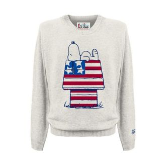 MC2 Saint Barth Heron Pullover mit Jacquard-Logo-Print - - Knitwear - Herren - Wei&szlig; - 2XL