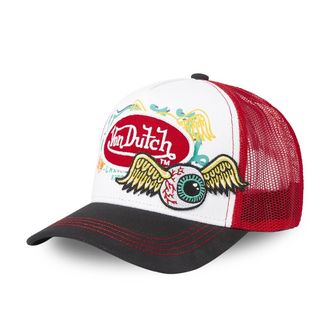 Von Dutch Tracker Kappe Herren Langlebig, Cap Herren, Fliegende Augen, Perfekter Halt, Rot, Einheitsgröße