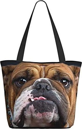 AOOEDM Sac &agrave; provisions pour femme bouledogue marron 33 x 28 x 19 cm. Le cadeau parfait pour la Saint-Valentin. Cest de la Saint-Valentin pour maman, fille, 