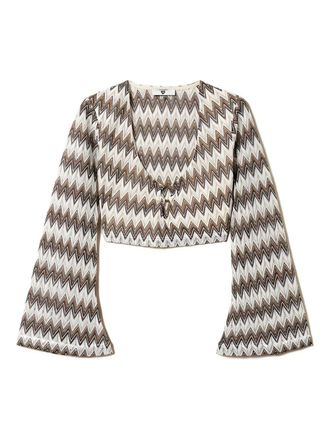 Twin-Set haut à motif de chevrons - Blanc